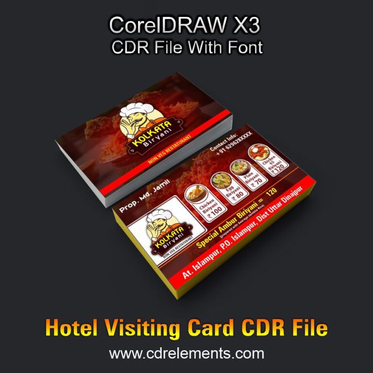 Hotel Visiting Card CDR File » Cdrelements.com