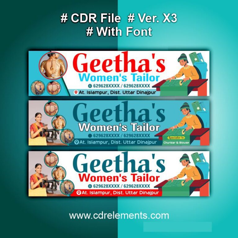 Ladies Tailor Banner Design CDR File » Cdrelements.com