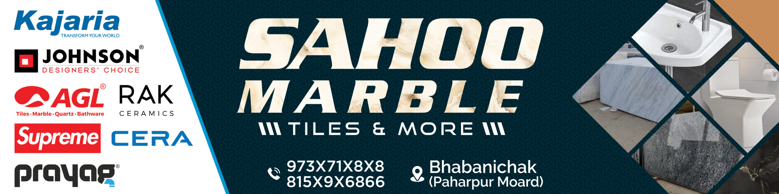 Marble Tiles Showroom Banner Flex | Marble Flex Banner | Marble Granite ...