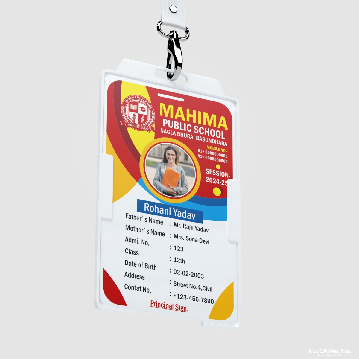 School ID Card New Multicolour Design CDR FIle » Cdrelements.com