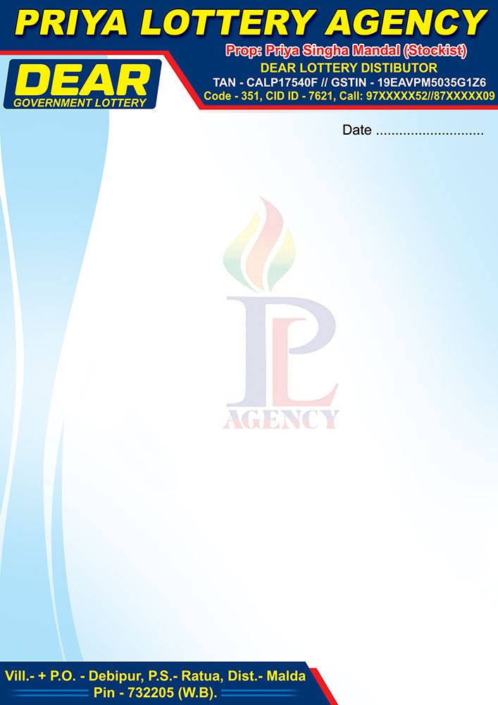 Dear Lottery Letterpad Design PSD A4_2045 - PMC » Cdrelements.com
