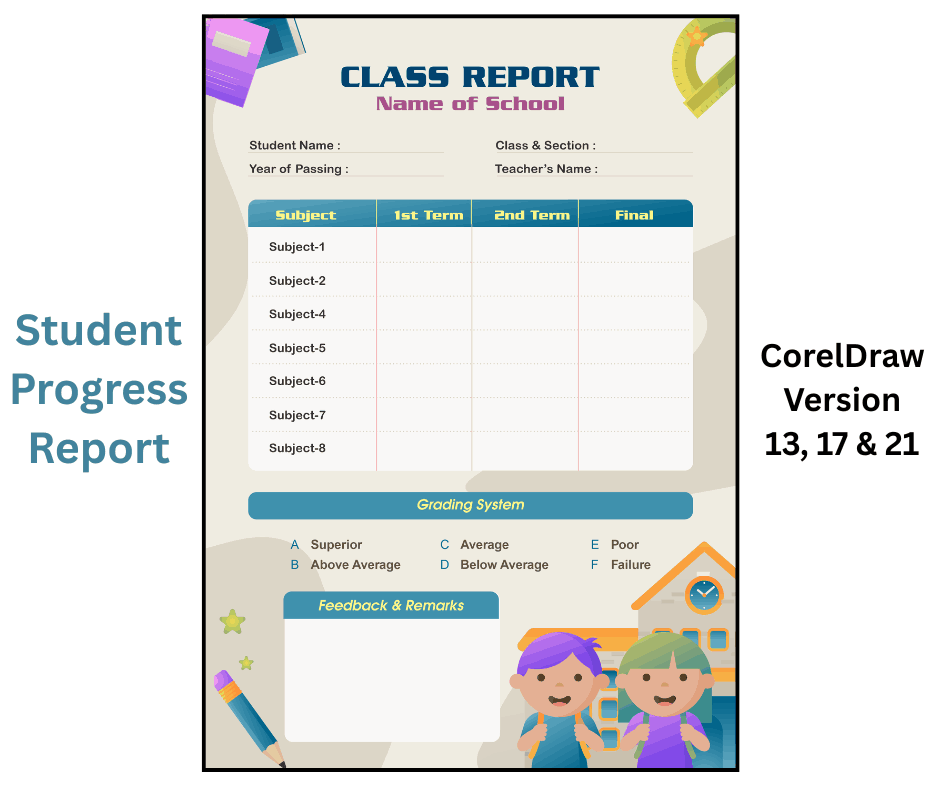 Student Report Card CDR File » Cdrelements.com